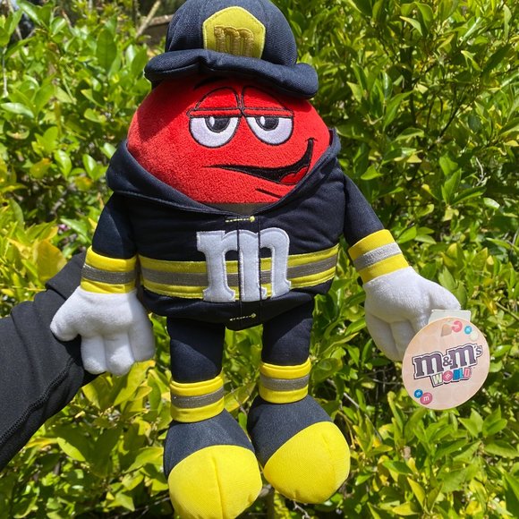 M&M'S | Toys | Mms World Red Fireman Firefighter Themed Stuffed Animal ...